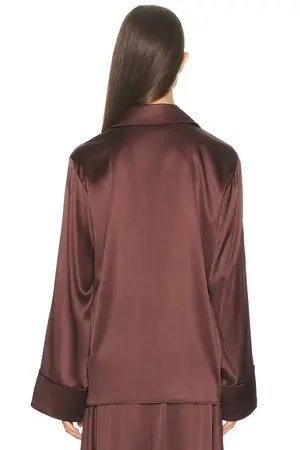 HELSA Silk Charmeuse Pajama Shirt