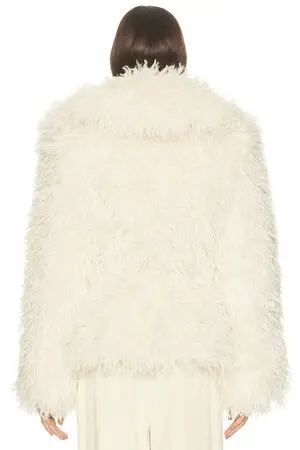 HELSA Faux Shearling Jacket With Dramatic Collar