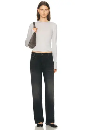 SKIMS Sheer Cashmere Long Sleeve Top - Pearl