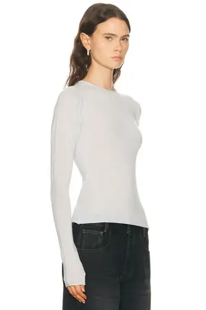 SKIMS Sheer Cashmere Long Sleeve Top - Pearl