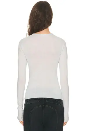 SKIMS Sheer Cashmere Long Sleeve Top - Pearl