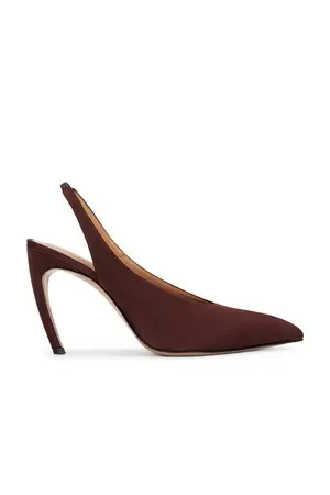 Attico Viper 95mm Slingback Heel - Dark Brown