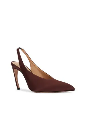 Attico Viper 95mm Slingback Heel - Dark Brown