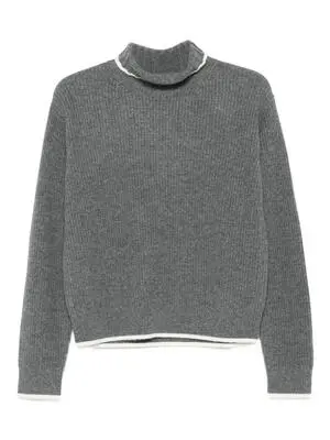 Sandro Ribbed Knit Turtleneck Sweater