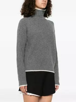 Sandro Ribbed Knit Turtleneck Sweater