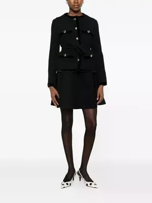 Maje Velvet-trim Belted Jacket