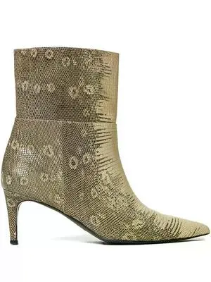 TWINSET Lizard-print Pointed-toe Boots