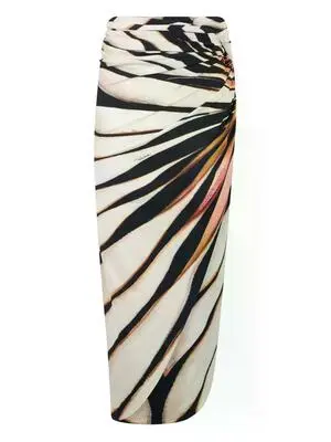 Roberto Cavalli Knotted Ray-print Sarong - Pink
