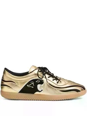 Valentino Garavani Panther-patch Sneakers - Gold