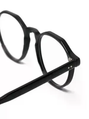 LESCA Icon Xl Round-frame Eyeglasses - Black
