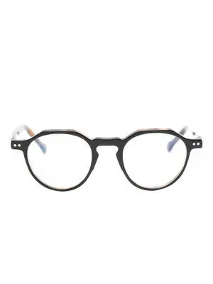 LESCA Round Frame Eyeglasses - Black