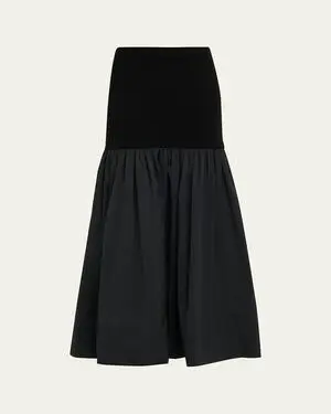 A.L.C. Cami Merino Combo Maxi Skirt - Black/navy
