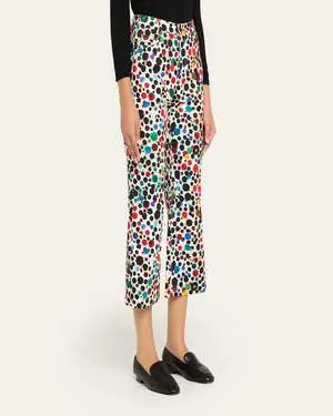 Libertine Orpheus Spotted Wide-leg Crop Pants