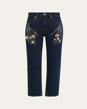 Libertine Buried Treasure Embellished Ankle Jeans - Indigo