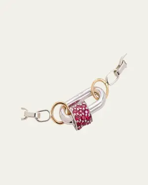 MARLA AARON Stoned Chubby Babylock In 14k White Gold With Rubies
