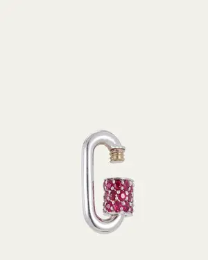 MARLA AARON Stoned Chubby Babylock In 14k White Gold With Rubies