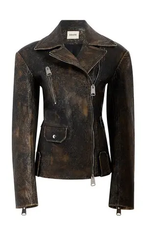 Khaite Catalina Leather Jacket - Brown