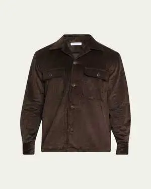 SALVATORE PICCOLO Cotton Corduroy Dual-pocket Overshirt - Brw