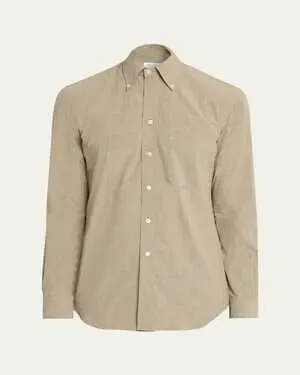 SALVATORE PICCOLO Cotton Micro-grid Check Button-down Shirt