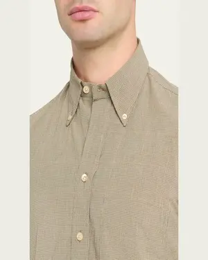 SALVATORE PICCOLO Cotton Micro-grid Check Button-down Shirt