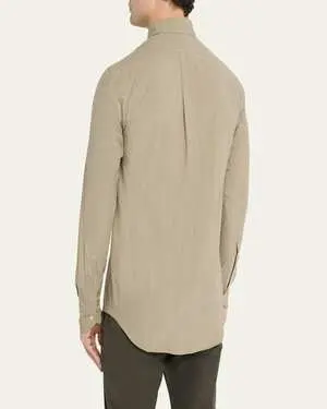 SALVATORE PICCOLO Cotton Micro-grid Check Button-down Shirt