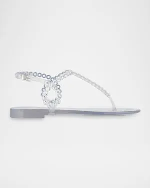 AQUAZZURA Almost Bare Crystal Jelly Slingback Sandals - Transparent
