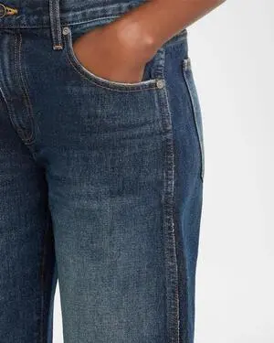 Khaite Kerrie Cropped Wide Leg Jeans - Dkblue