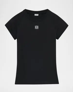 Loewe Ribbed Anagram Short-sleeve T-shirt - Black