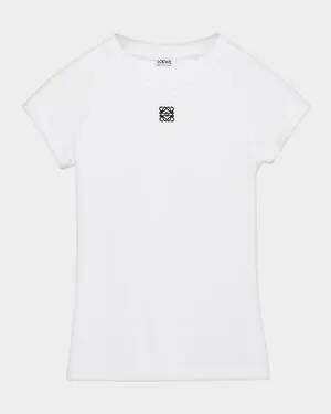 Loewe Ribbed Anagram Short-sleeve T-shirt - White