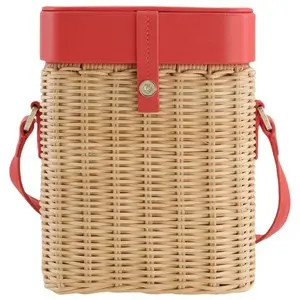 Loro Piana Handheld Wicker Handbag - Red