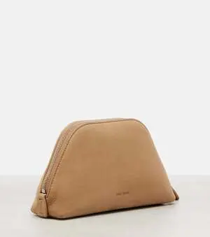 THE ROW Devon Mini Leather Clutch - Beige
