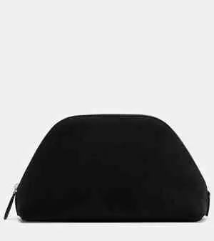 THE ROW Devon Suede Clutch - Black