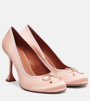 Amina Muaddi Round Toe Pumps