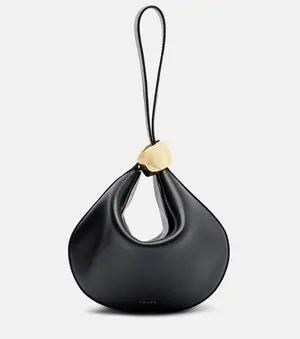 AMANU Zambia Small Leather Top Handle Bag - Black