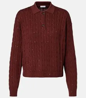 Men's Cable Knit Polo Collar Sweaters