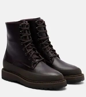 Le Monde Beryl Dolomite Leather Lace-up Boots - Purple