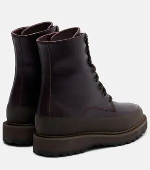Le Monde Beryl Dolomite Leather Lace-up Boots - Purple