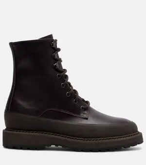 Le Monde Beryl Dolomite Leather Lace-up Boots - Purple