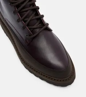 Le Monde Beryl Dolomite Leather Lace-up Boots - Purple