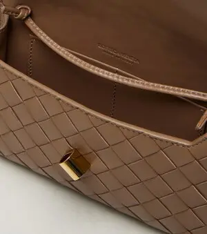 Bottega Veneta Andiamo Intrecciato Leather Clutch - Brown