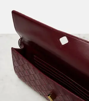 Bottega Veneta Andiamo Intrecciato Leather Clutch - Burgundy
