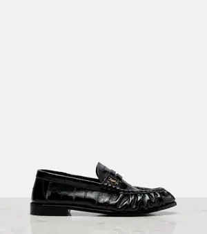 Saint Laurent Eel Leather Penny Loafers