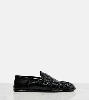 Saint Laurent Eel Leather Penny Loafers - Black