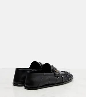 Saint Laurent Eel Leather Penny Loafers - Black