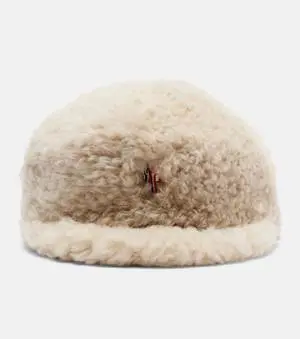 Moncler Logo Shearling Cap