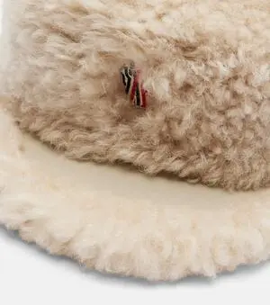 Moncler Logo Shearling Cap