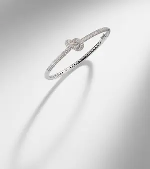 ENGELBERT Legacy Knot Diamond Bangle - Silver