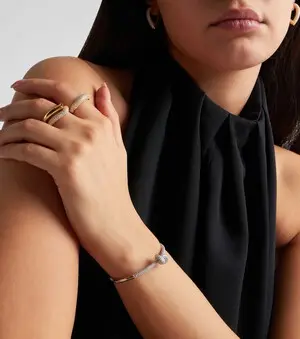 ENGELBERT Legacy Knot Diamond Bangle - Silver