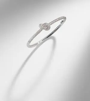 ENGELBERT Legacy Knot Diamond Bangle - Silver