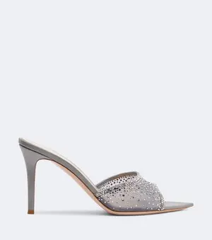 GIANVITO ROSSI Rania 85 Embellished Organza Mules